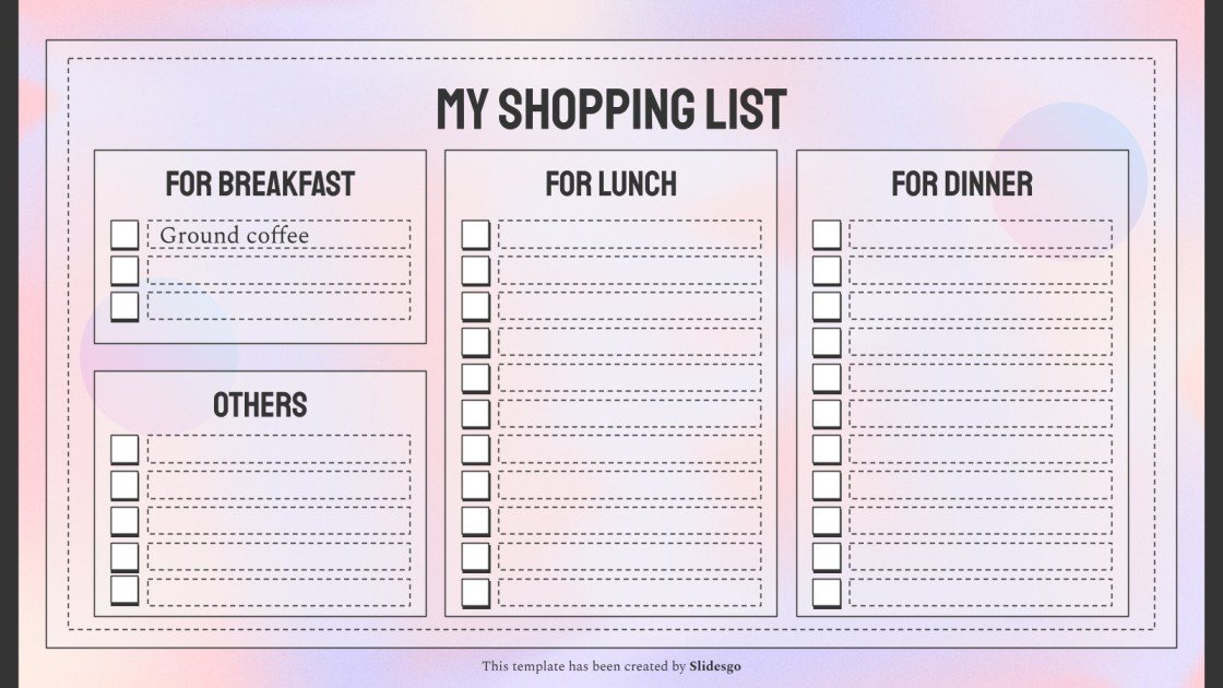 Elegant Digital Shopping List Theme | Google Slides & PPT