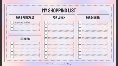 Elegant Digital Shopping List Theme | Google Slides & PPT