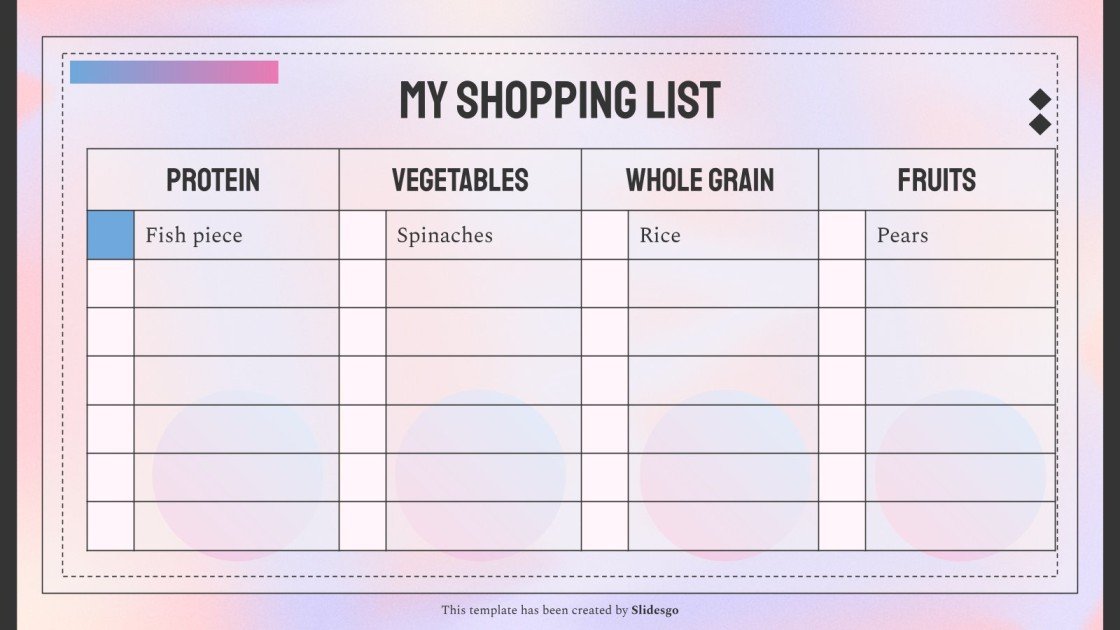 Elegant Digital Shopping List Theme | Google Slides & PPT