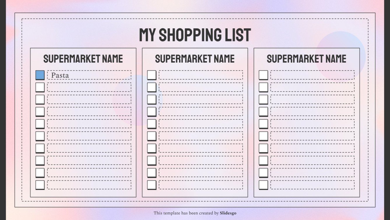 Elegant Digital Shopping List Theme | Google Slides & PPT