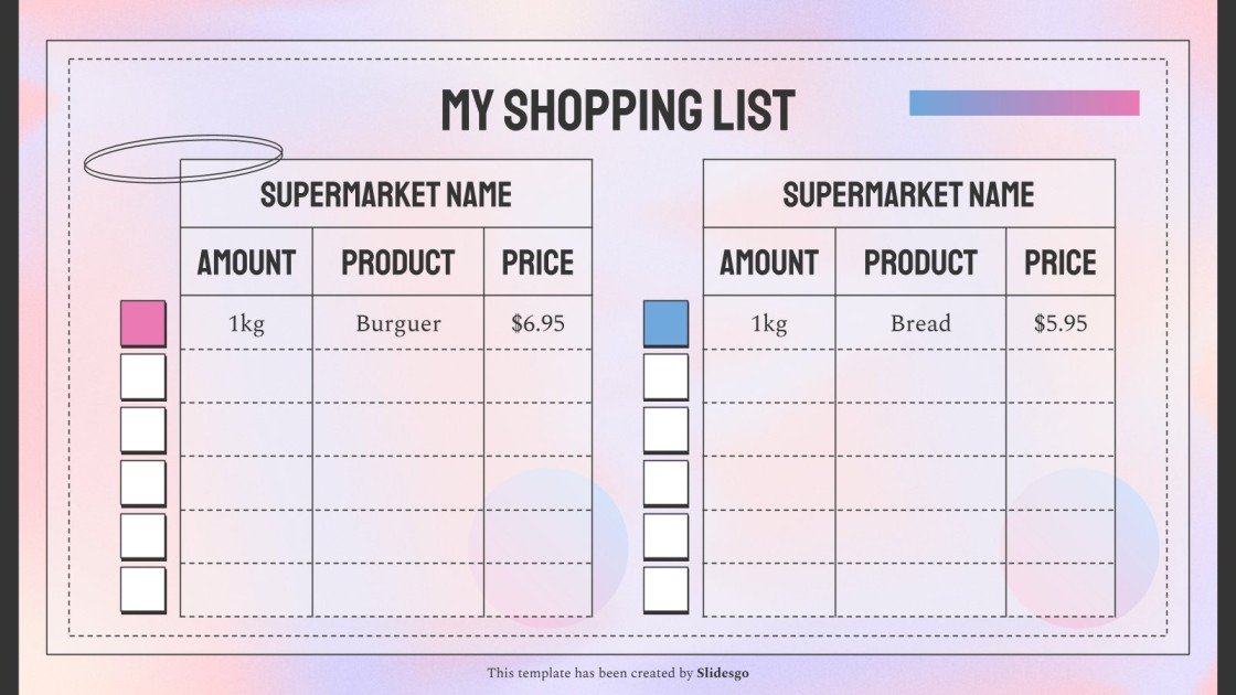 Elegant Digital Shopping List Theme | Google Slides & PPT