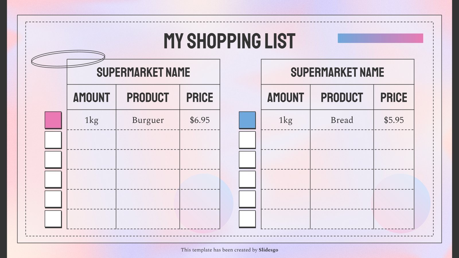 Elegant Digital Shopping List Theme | Google Slides & PPT