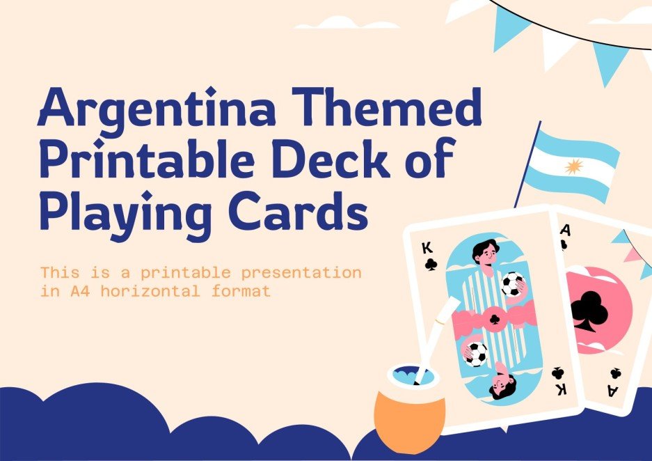 Argentina Themed Printable Deck of Playing Cards