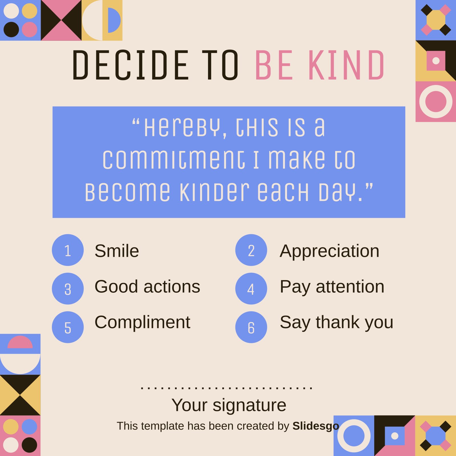 Kindness Is Key! Square IG Posts | Google Slides & PPT