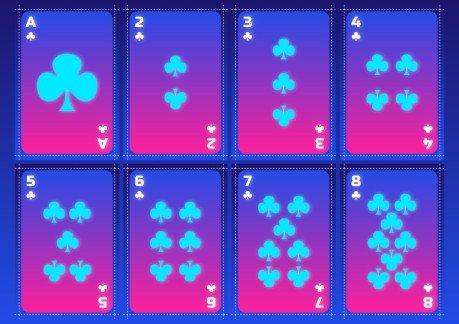 Jeu de cartes imprimable style néon du Japon