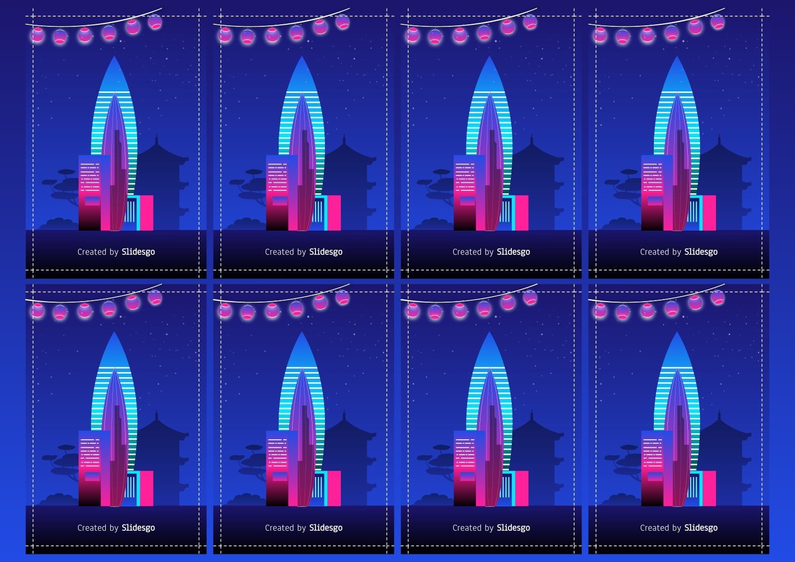 Jeu de cartes imprimable style néon du Japon