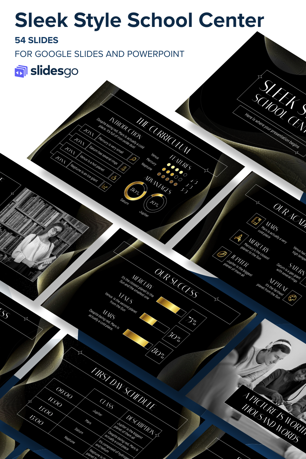 Sleek Style School Center | Google Slides & PowerPoint