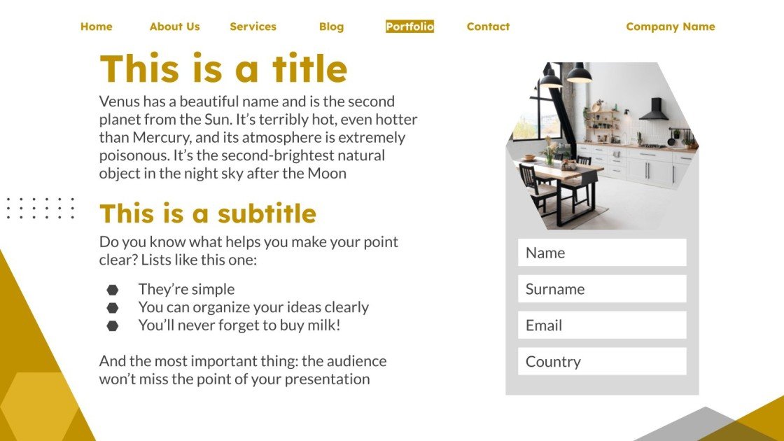 Real Estate Open House Website Design| Google Slides