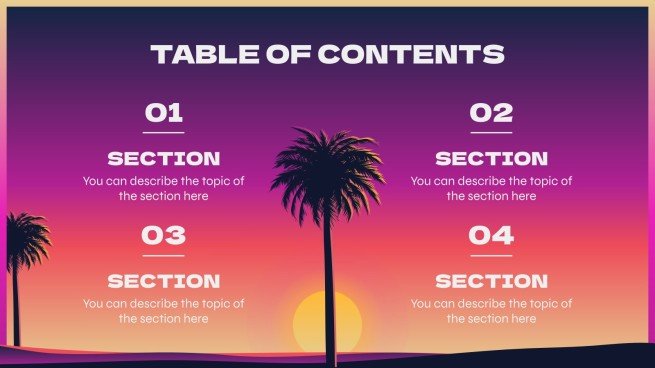 Palm Tree Sunset Vibes Minitheme | Google Slides & PPT