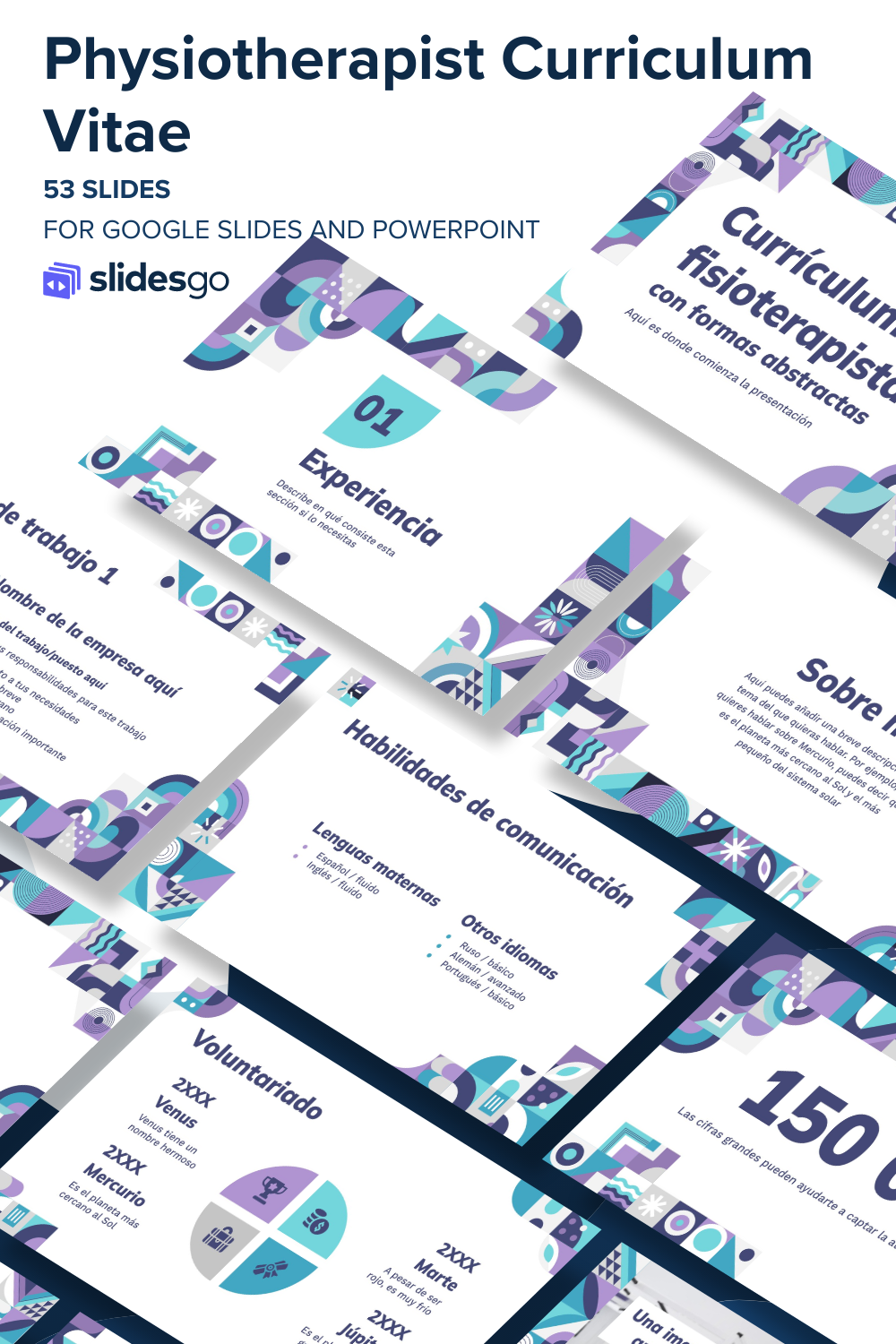 Abstract Shapes Physiotherapist Curriculum Vitae