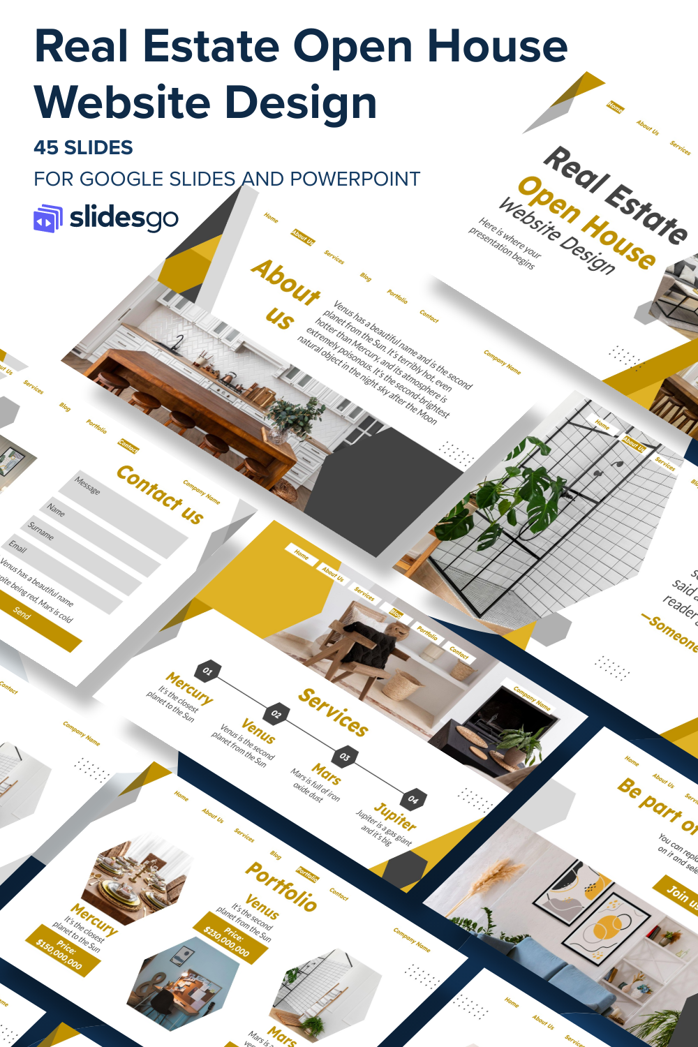 Real Estate Open House Website Design| Google Slides