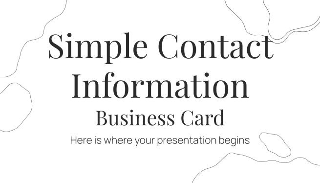 Simple Contact Information Business Card | Google Slides & PPT