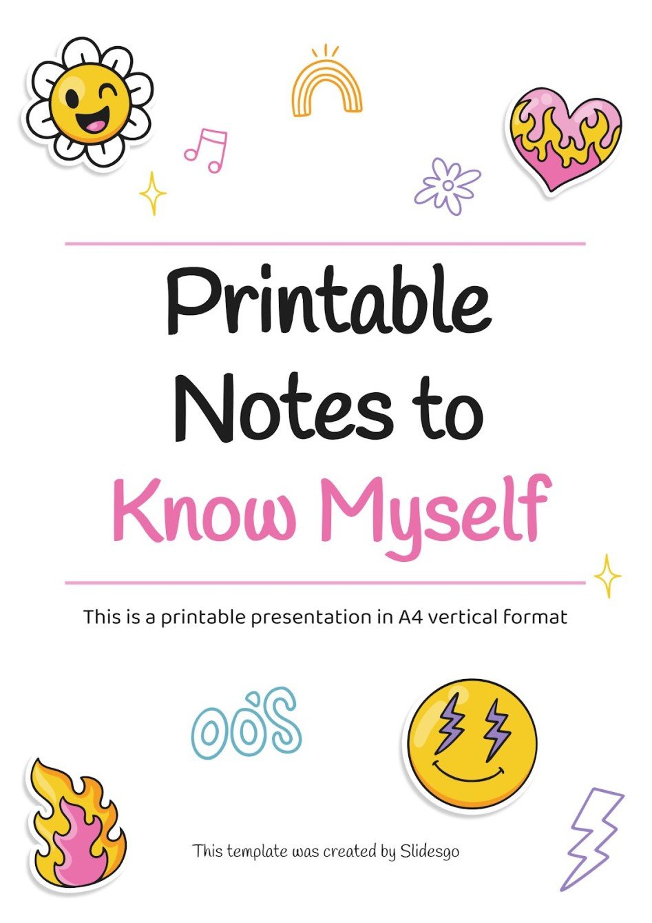 Printable Notes to Know Myself | Google Slides & PPT