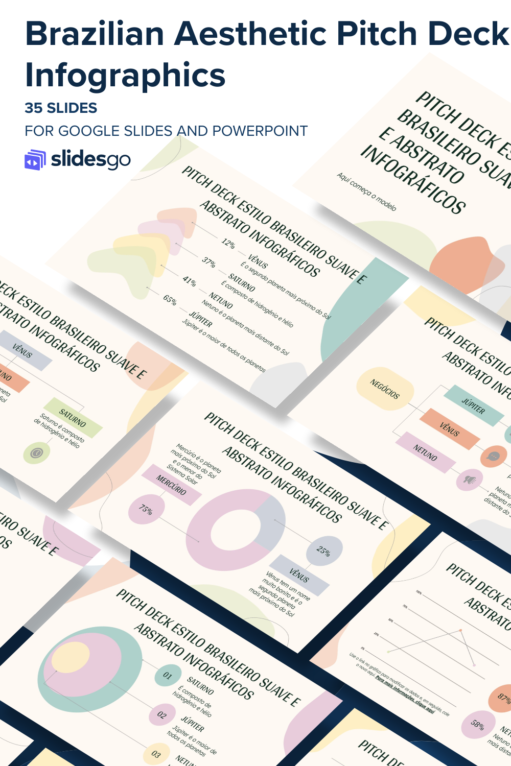 Soft Abstract Brazilian Aesthetic Pitch Deck Infographics