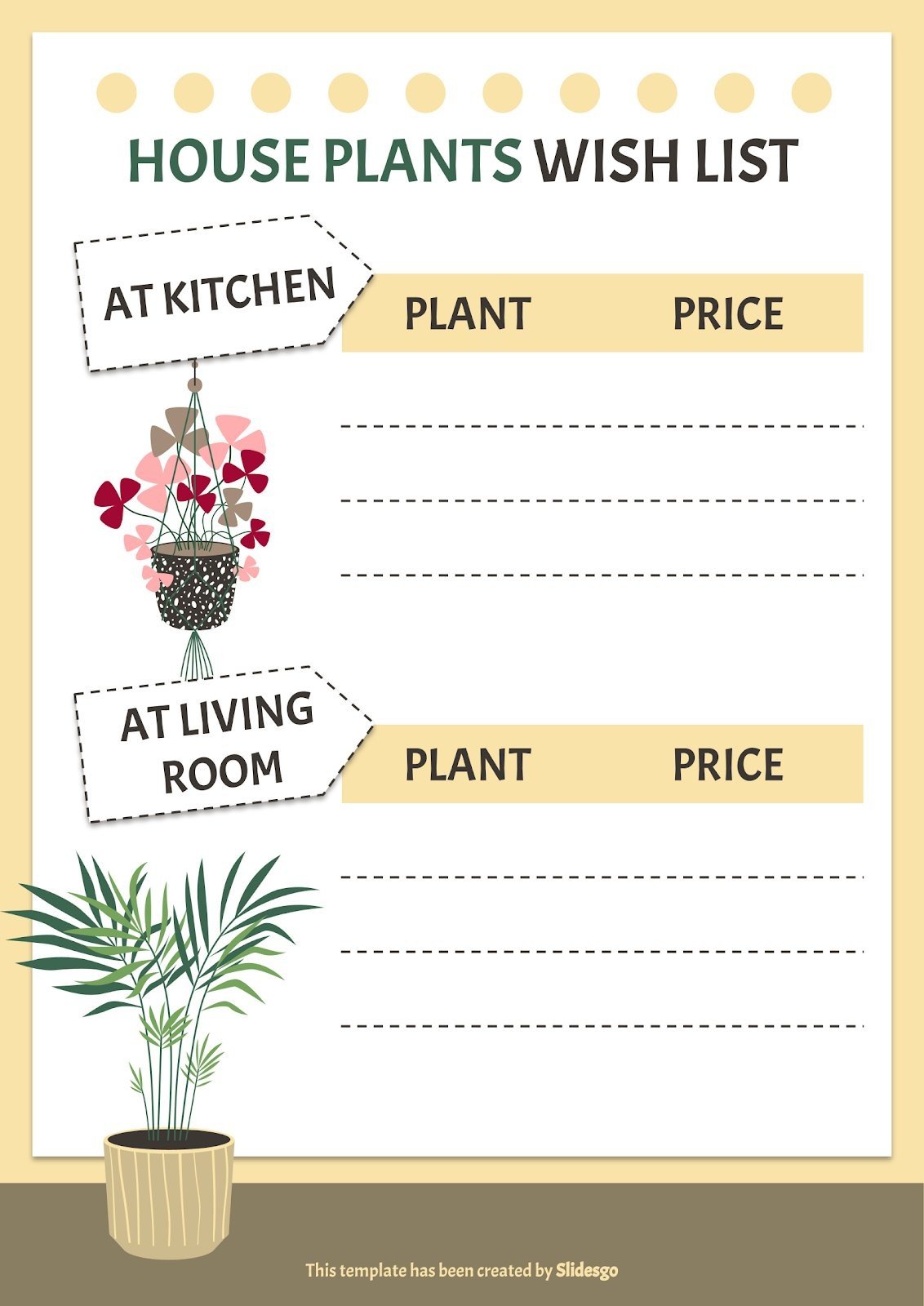 House Plants Wish List | Google Slides & PPT