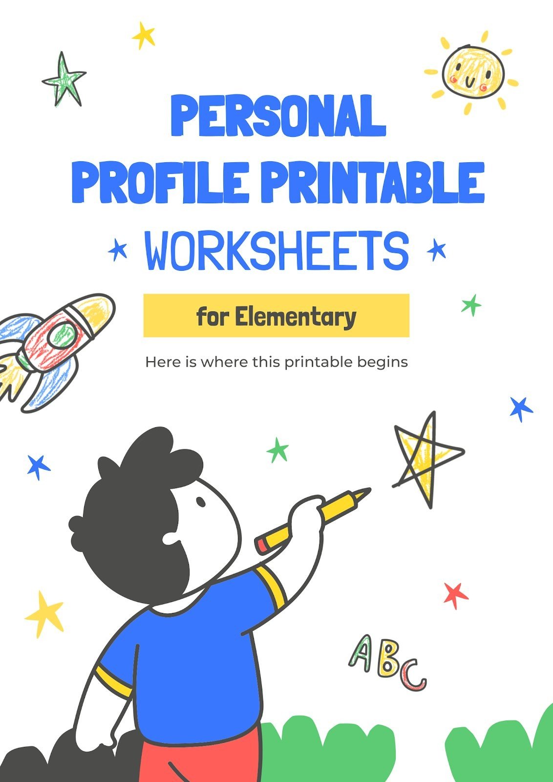 Personal Profile Printable Worksheets for Elementary
