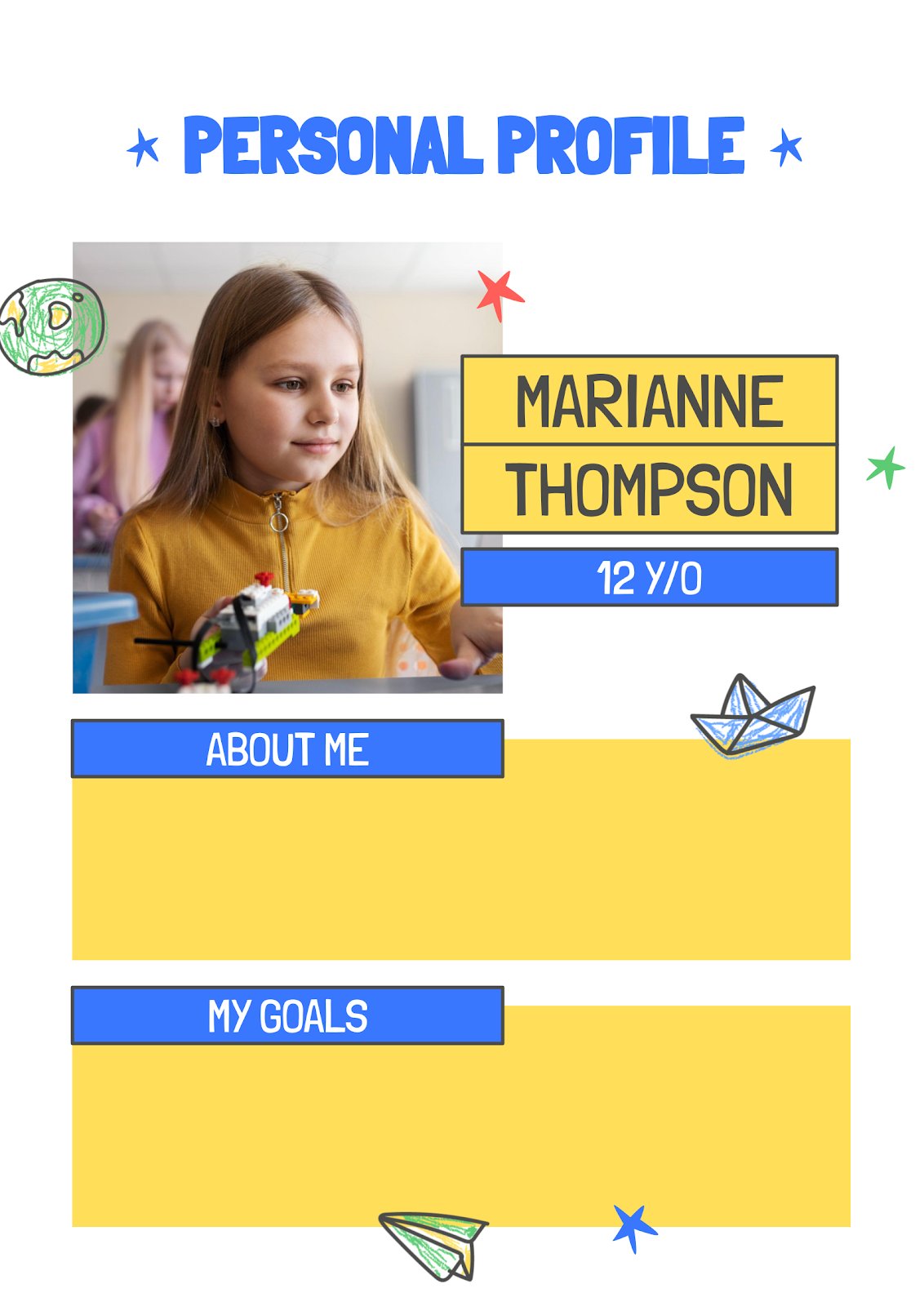 Fichas para criar perfis dos alumnos do ensino fundamental