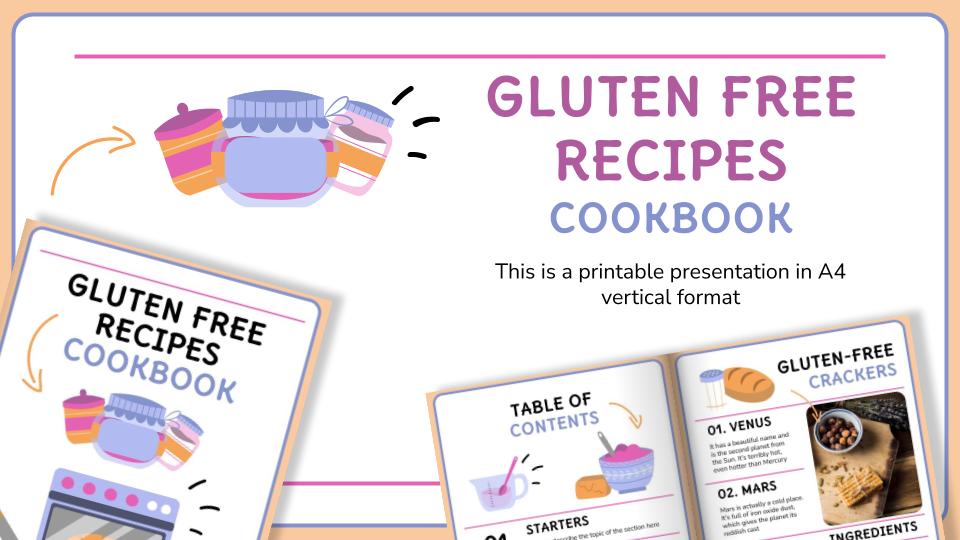 Libro de recetas sin gluten | Google Slides y PPT