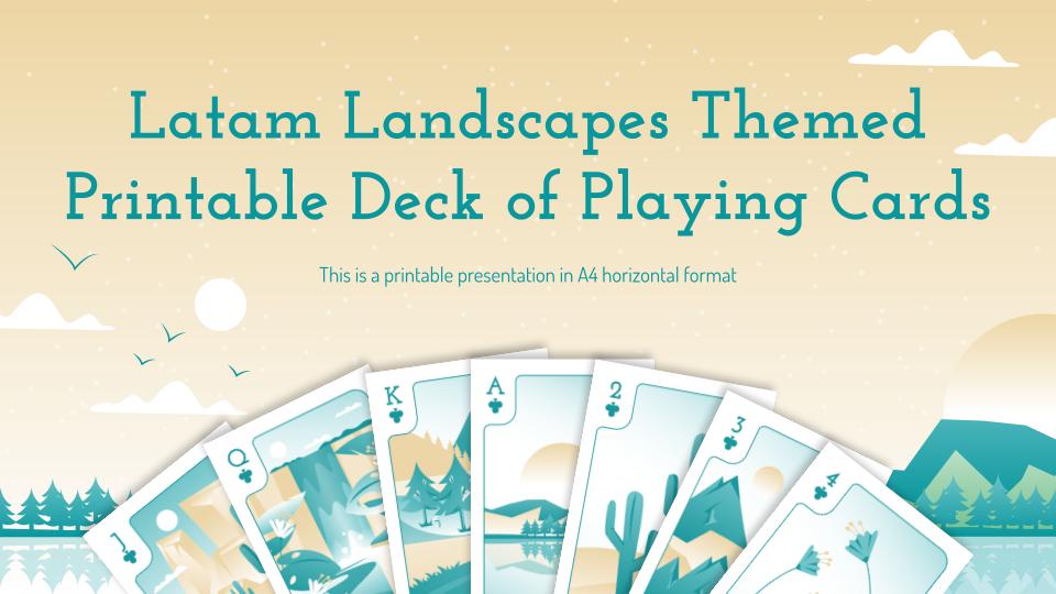 Latam Landscapes Themed Printable Deck of Playing Cards