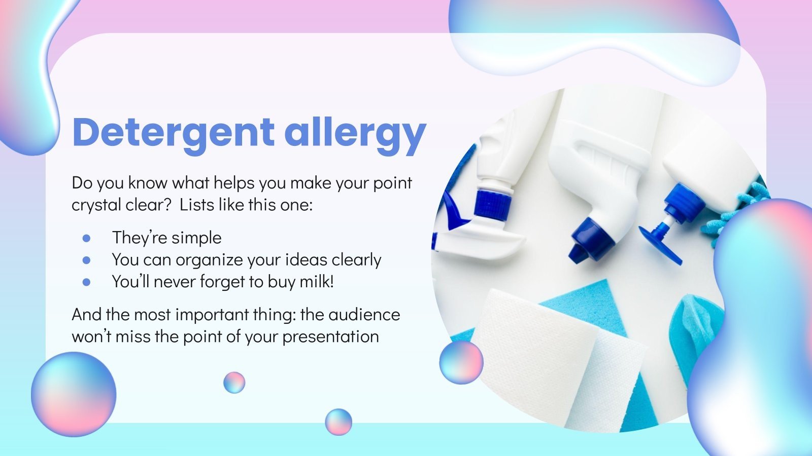 Alergia a los detergentes | Google Slides y PowerPoint