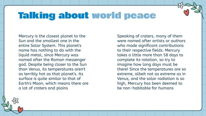 Activities for International Peace Day | Google Slides & PPT
