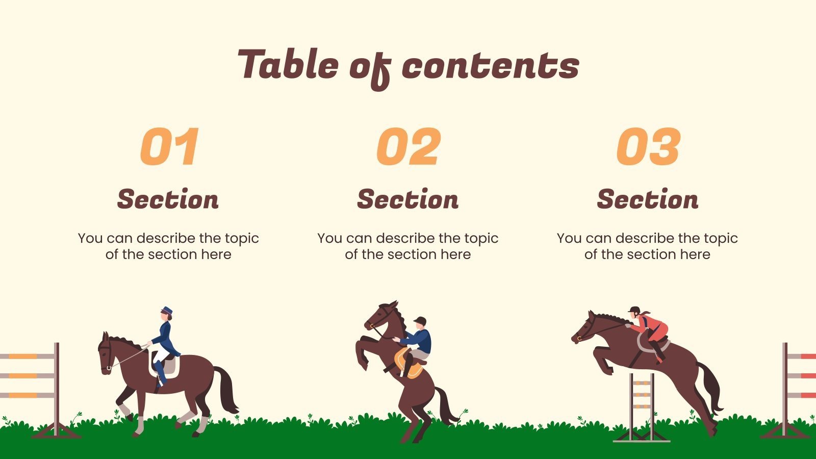 Pitch deck de carreras de caballos | Google Slides y PPT