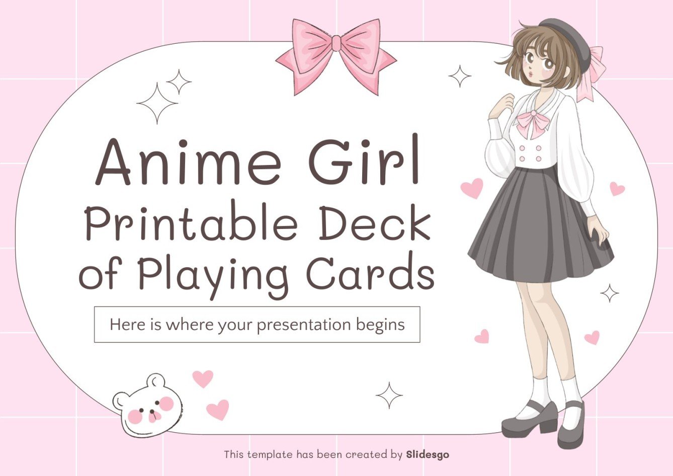 Anime Girl Printable Deck of Playing Cards | Google Slides