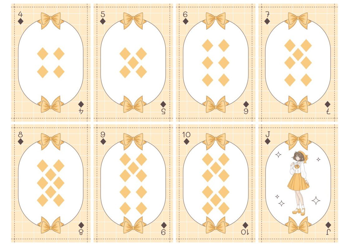 Anime Girl Printable Deck of Playing Cards | Google Slides