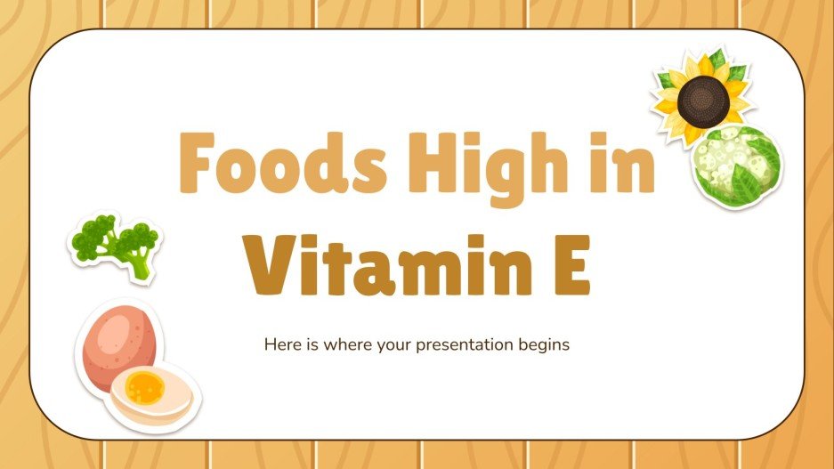 Modelos de Google Slides e PowerPoint sobre vitaminas