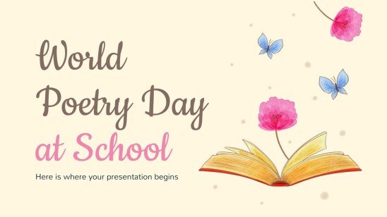 Plantillas gratis para Google Slides y PPT sobre poesía