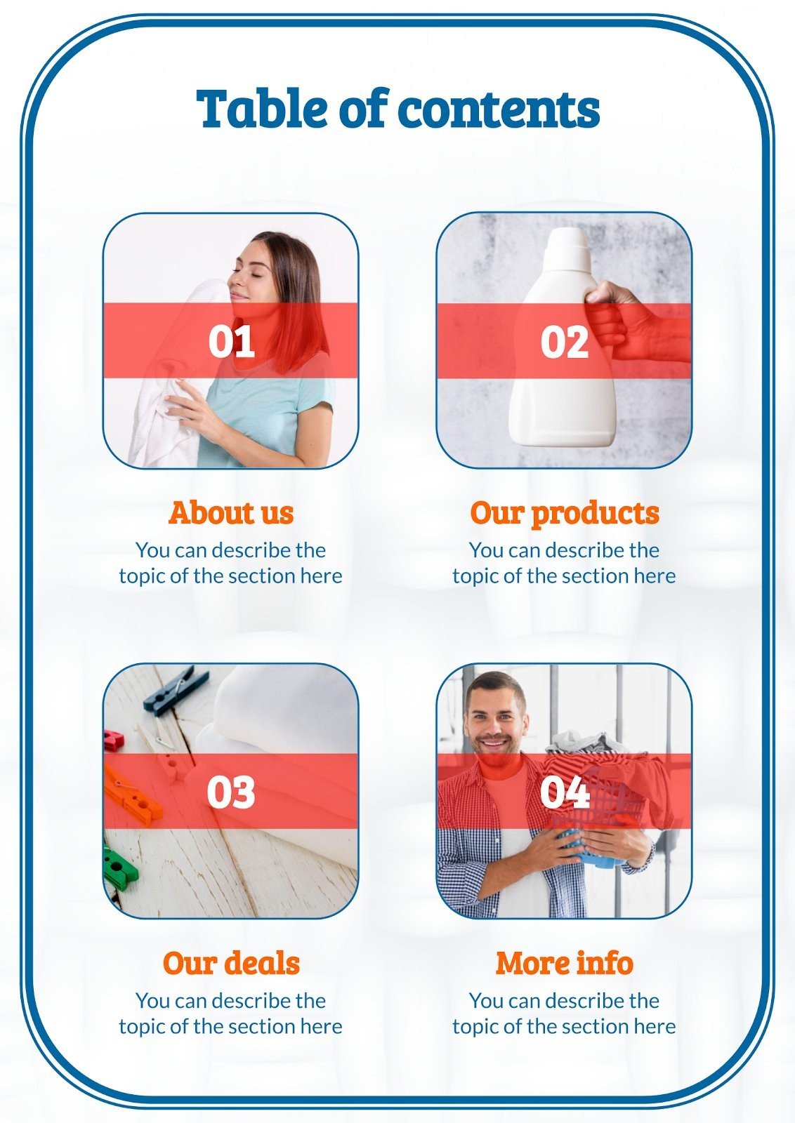 Catálogo de detergentes para lavandería | Google Slides