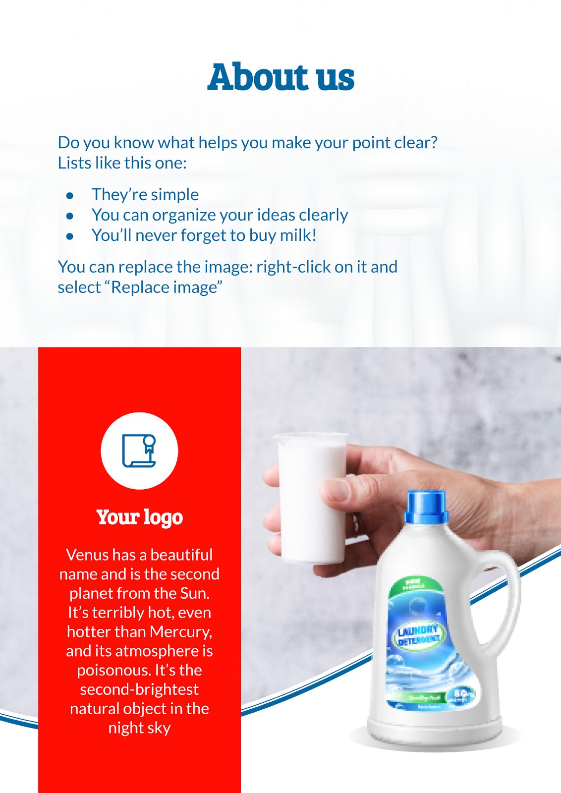 Catálogo de detergentes para lavanderia | Google Slides
