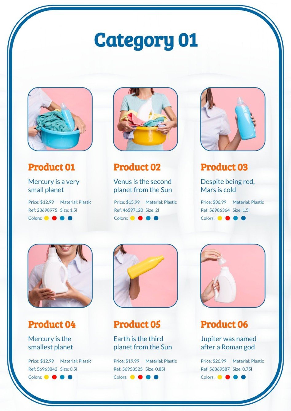 Catálogo de detergentes para lavandería | Google Slides