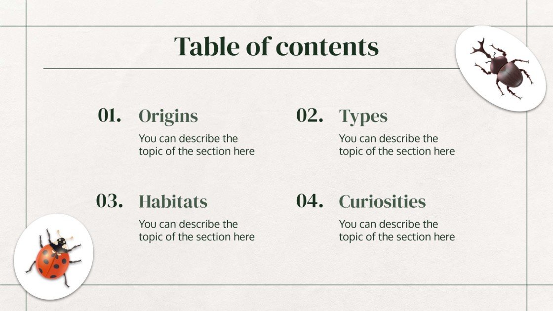 Minitema de insectos realistas | Google Slides y PowerPoint