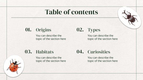 Minitema de insectos realistas | Google Slides y PowerPoint