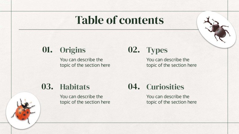 Minitema de insectos realistas | Google Slides y PowerPoint