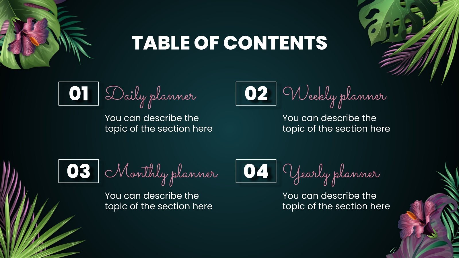 Palm Tree Vibes Personal Organizer