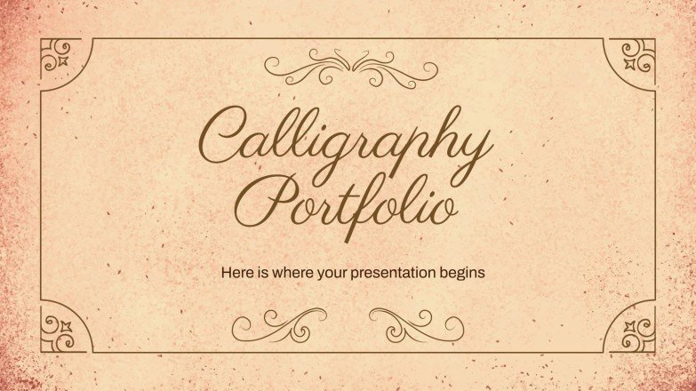 Calligraphy Portfolio | Google Slides & PowerPoint template