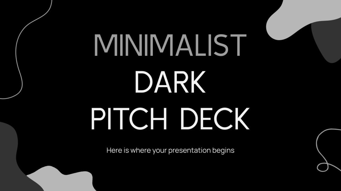 Pitch deck oscuro minimalista | Google Slides y PowerPoint