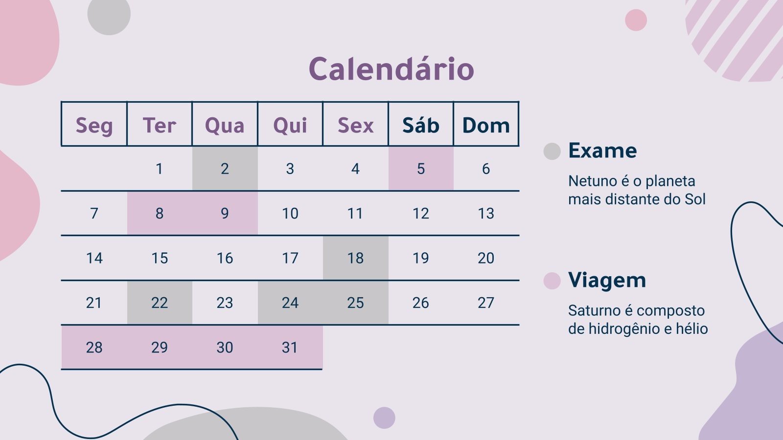 Subtle Shapes & Colors Personal Organizer | Google Slides