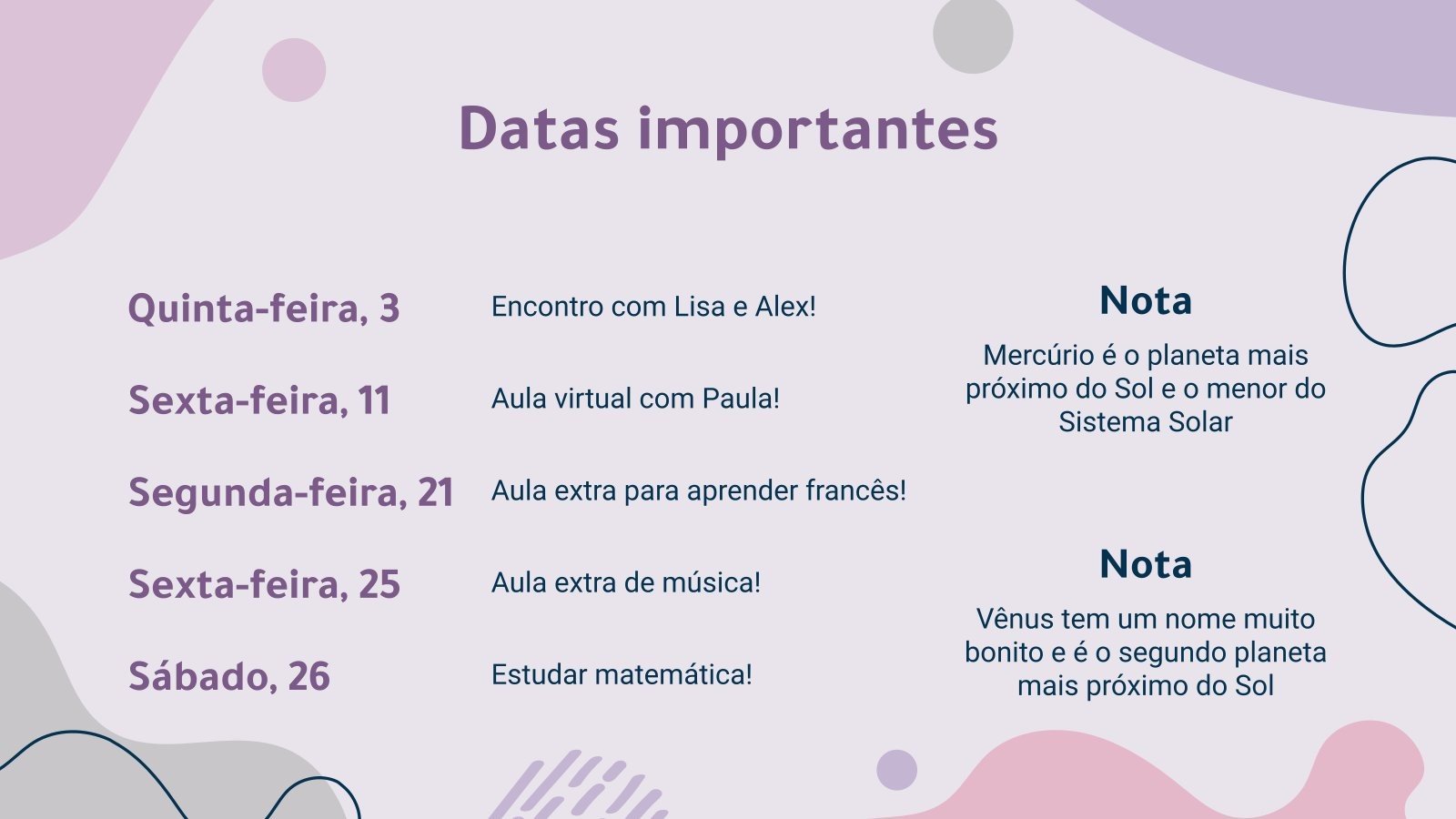 Subtle Shapes & Colors Personal Organizer | Google Slides