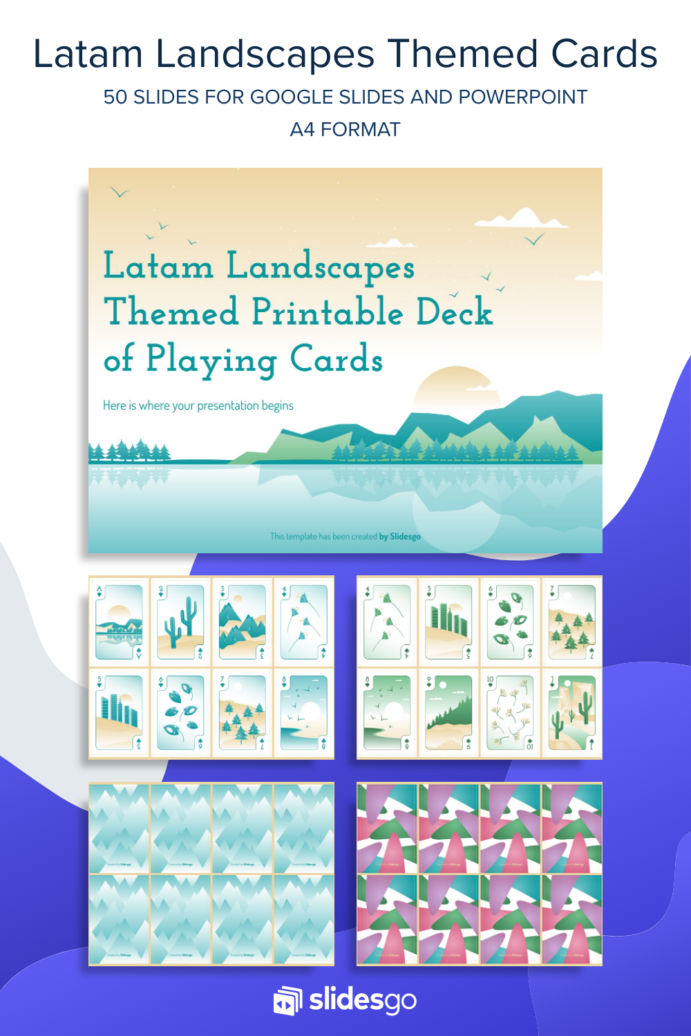 Latam Landscapes Themed Printable Deck of Playing Cards