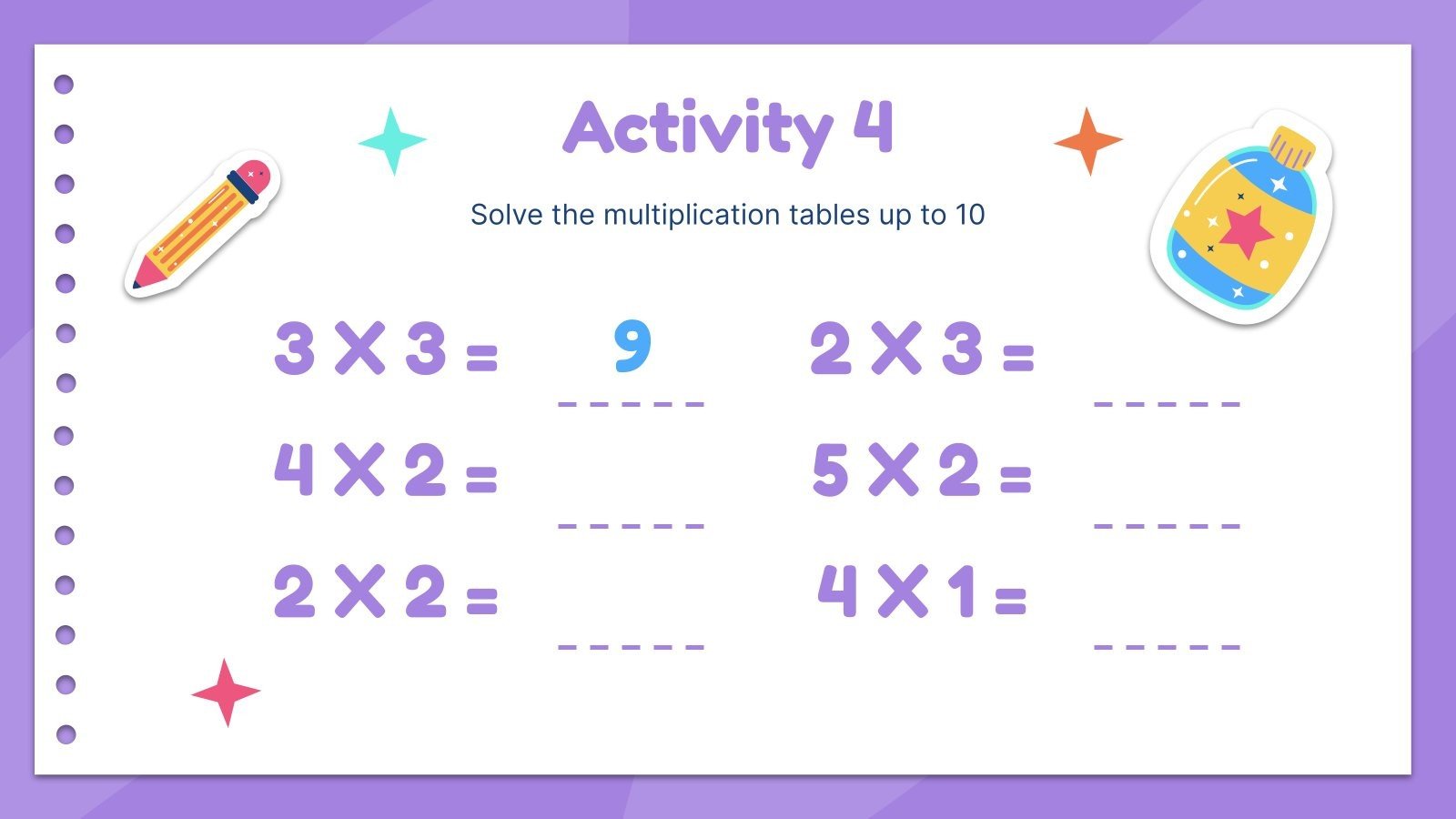 Math Subject for Elementary: Multiplication Activities
