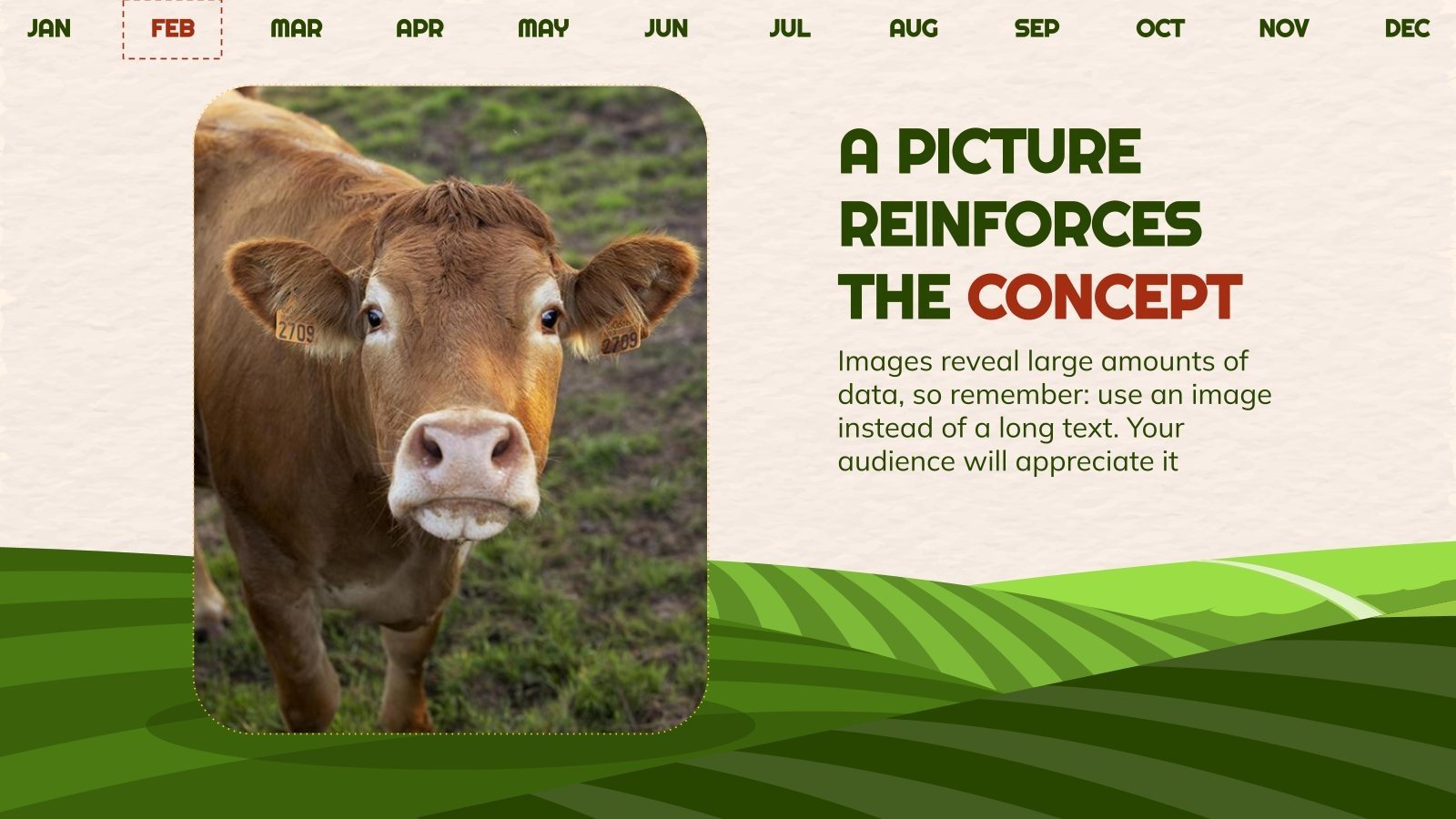Cow Appreciation Day Yearly Planner | Google Slides & PPT
