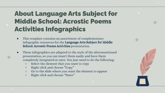 Language Arts: Acrostic Poems Activities Infographics