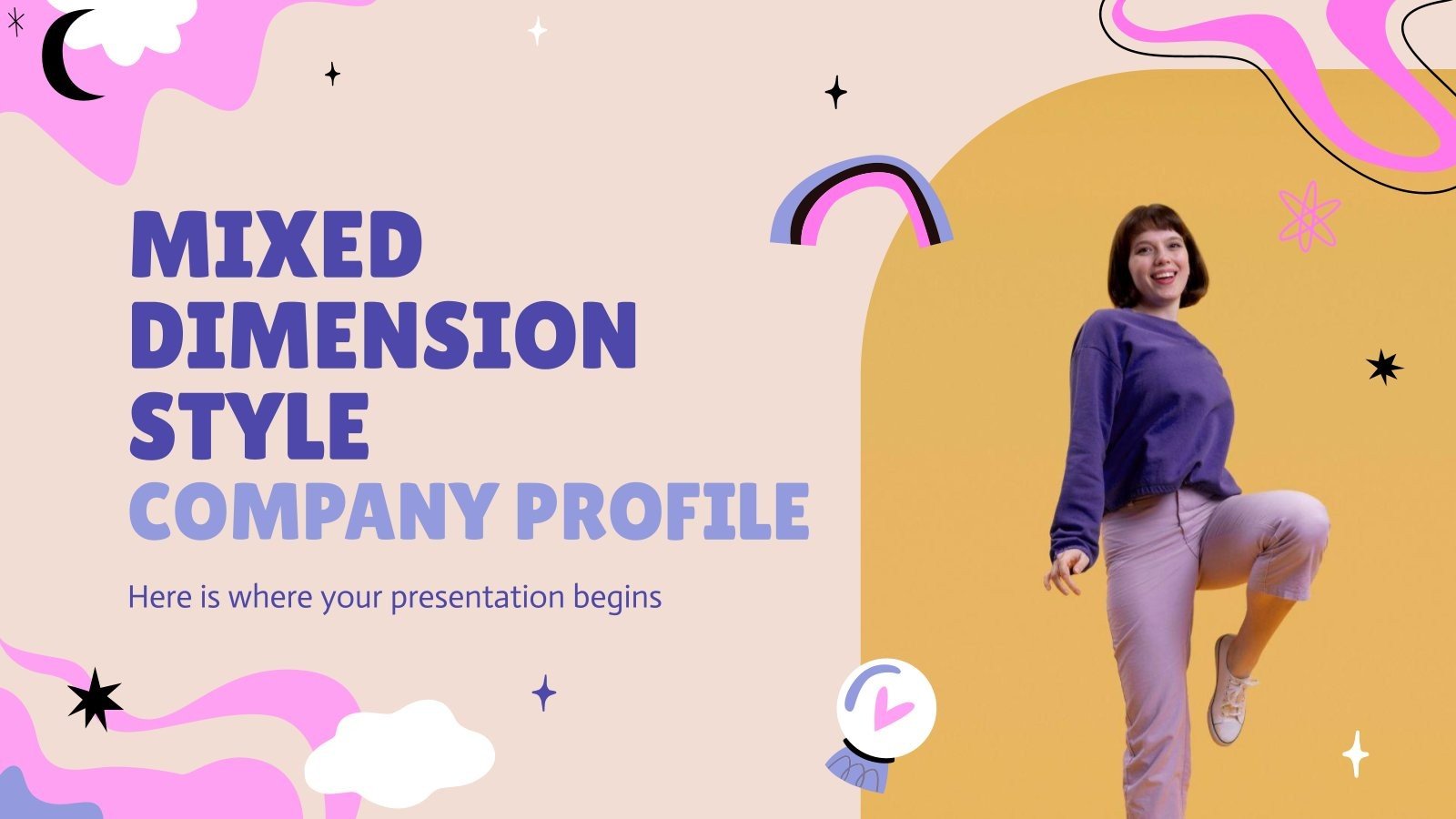 Mixed Dimension Style Company Profile | Google Slides
