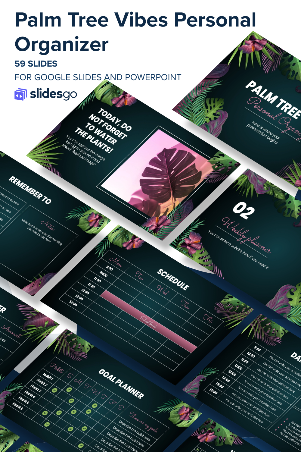 Palm Tree Vibes Personal Organizer