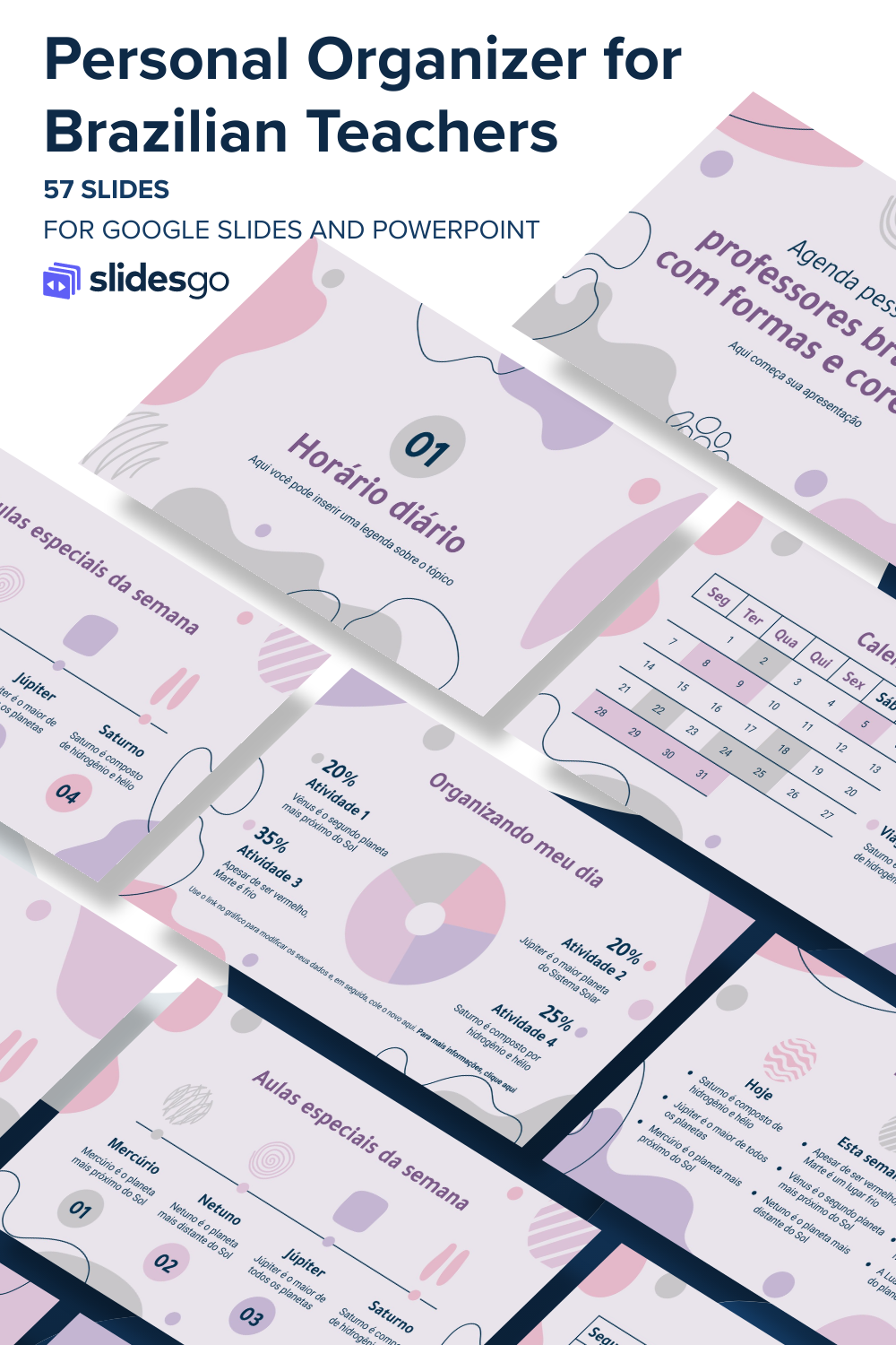 Subtle Shapes & Colors Personal Organizer | Google Slides