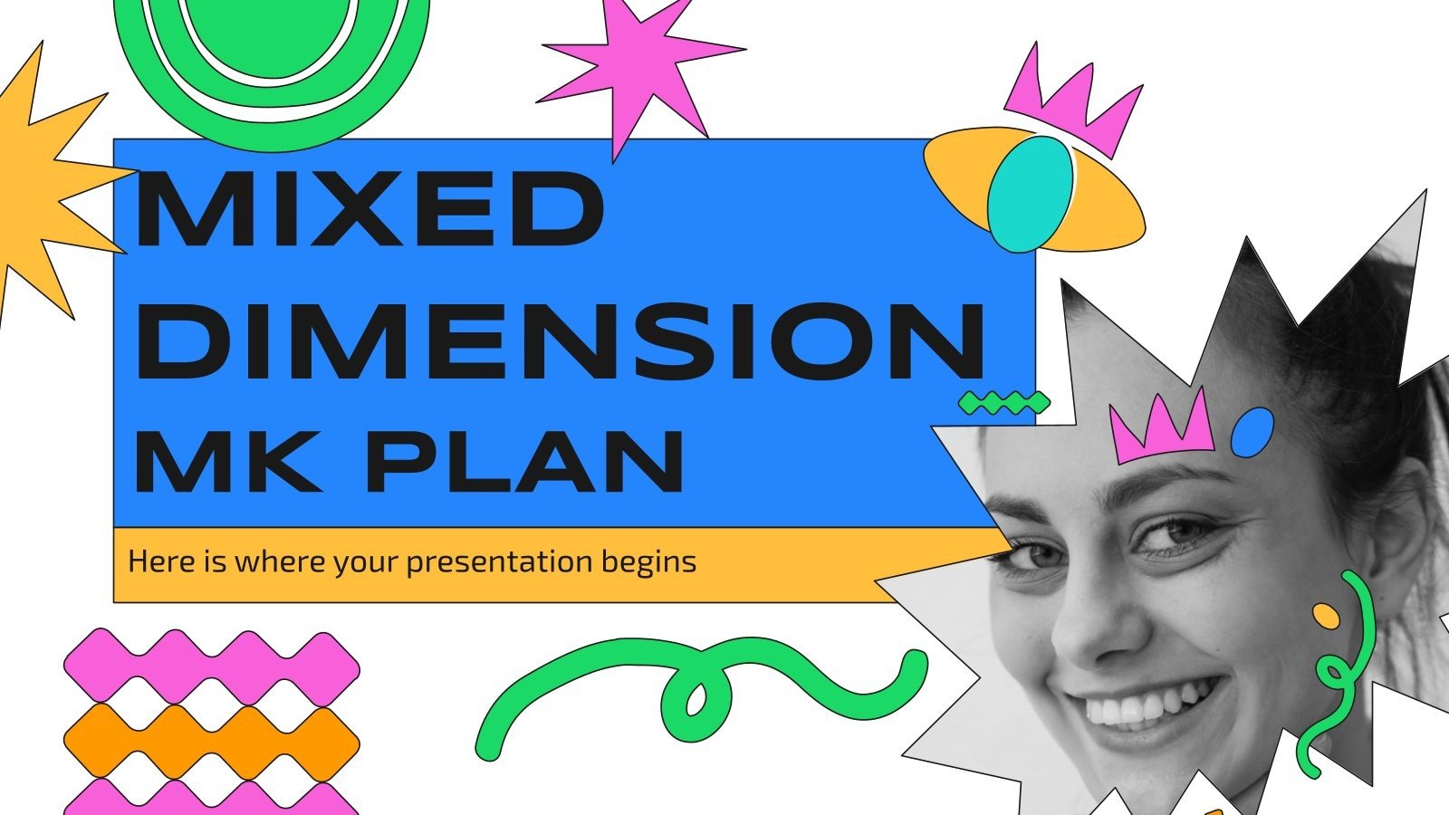 Plano de marketing estilo mixed dimension | Google Slides