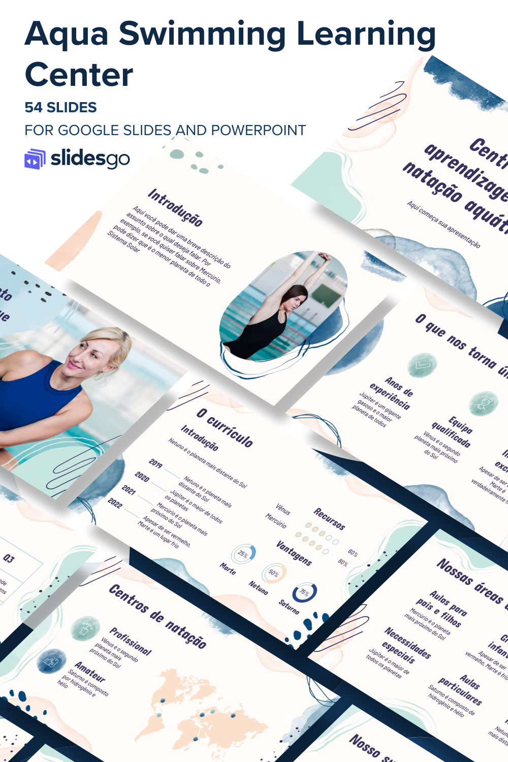 Aqua Swimming Learning Center | Google Slides & PowerPoint
